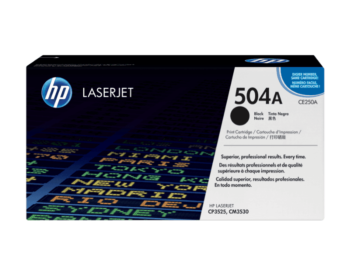 HP 504A Black Original LaserJet Toner Cartridge (CE250A) - Shop HP.com ...